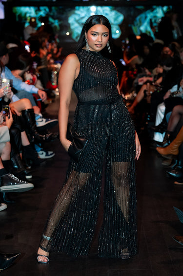 SHEER ME ROAR MESH JUMPSUIT IN BLACK – AKIRA