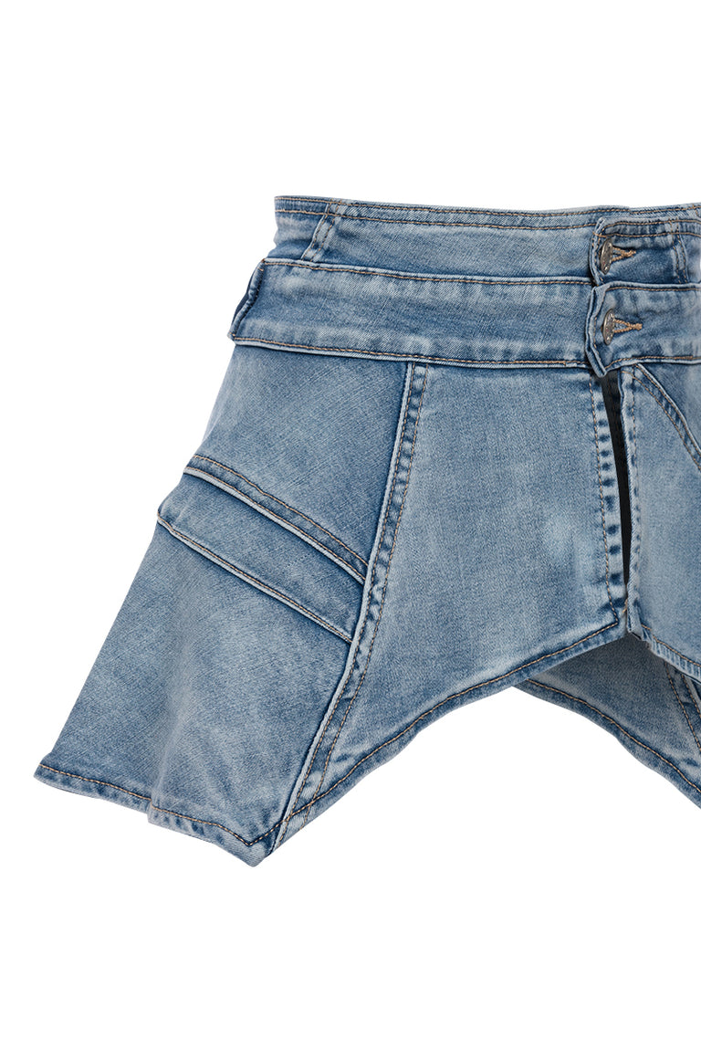 SOMETHIN EXTRA PEPLUM DENIM WAIST BELT – AKIRA