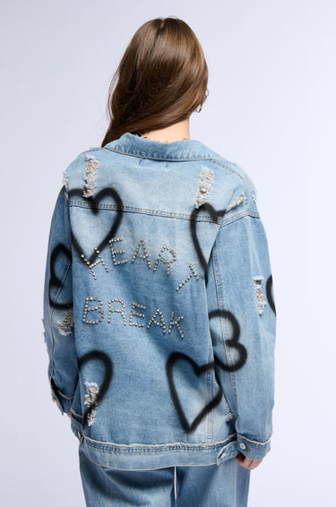 SPRAY PAINTED HEART OVERSIZED DENIM JACKET – AKIRA