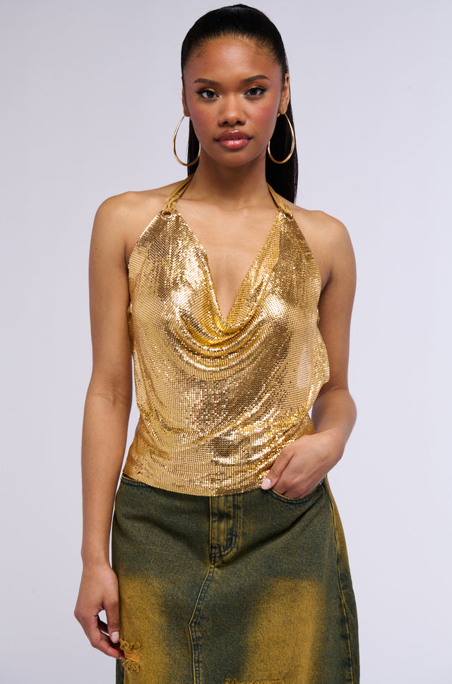 WONT STOP MOVIN CHAINMAIL HALTER TOP – AKIRA