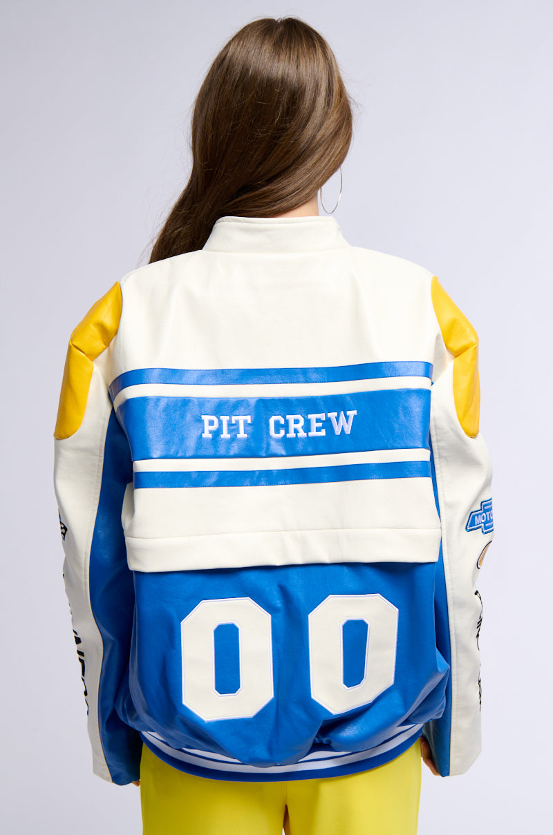 ZOOM ZOOM CONVERTIBLE BOMBER JACKET IN BLUE – AKIRA